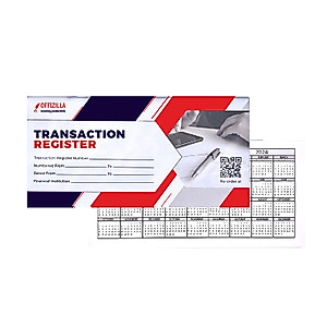 12 Check Registers for Personal Checkbook with Thicker No Bleed Paper, 6 x 3-Inches – Easy to Read and Portable Checkbook Register for Personal or Business Log, Deposit, Credit & Saving Bank Account