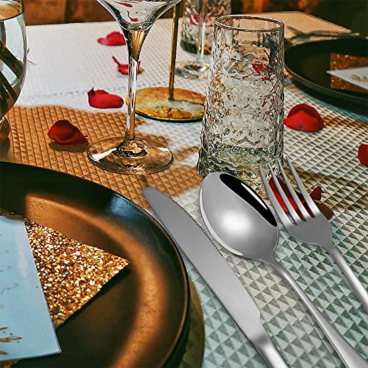 16-Piece Dinner Spoon set,7.3" Tablespoons,Silverware Spoons,Food Grade Stainless Steel Spoons Set for Eating Soup,Cereal - Mirror Polished Dishwasher Safe,Metal Spoons for Everyday Use