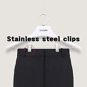 LG Styler Clothes Shirts Suit Hanger Holder with Non-Slip Pad, Stainless Steel Clips and Hooks