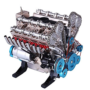 RuiyiF V8 Engine Model Kit That Works for Adult, 500+PCS 8-Cylinder Mechanical Engine Model Building Kit, Desktop Hobby Engine Kit, Educational Toys