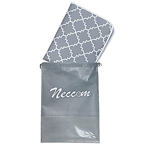Neccom Ironing Mat with Silicone Pad Heat Resistant Ironing Blanket, Thick Portable Travel Ironing Pad for Table Top, Washer and Dryer, Cotton Ironing Padding Pack in Drawstring Bag 28"x21.6"