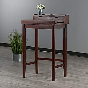 Winsome Brighton High Desk with 2-Drawer, Brown