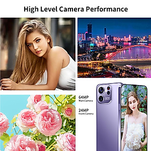 ExAchat 5G Unlocked Cell Phones with Headphones & Capacitive Pen, Face ID Android 13 Phone, 6.6" HD+ Display 90HzD 24+64 MP 5500mAh Massive Battery Smartphone 4G+128GB Dual Sim TF Card Gold