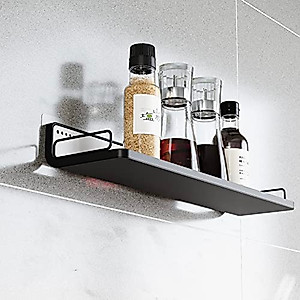 HORIAMIT Metal Bathroom Shelf Wall Mounted, Spice Rack, Floating Shelf for Living Room, Kitchen, Bathroom(15.7 Inch)