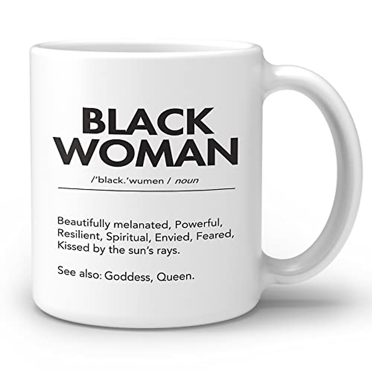 OGILRE Black Woman Definition Inspirational Quotes Girl Ceramic Double Side Printed Mug Cup,Modern African American Woman Art Coffee Milk Tea Mug Cup,Gifts For Black Girls Women - 11 oz