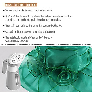 Women's Church Kentucky Derby Hat Wide Brim Tea Party Dress Wedding Hats (S046-Green)