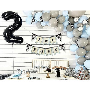 Two Fast Birthday Decorations - Two Fast Banner Racing Car Birthday Party Supplies 2nd Birthday Banner