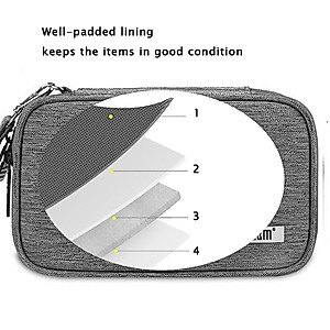 BUBM Double Compartment Storage Case Compatible with 3DS/3DS XL/New 2DS XL, Protective Carrying Bag, Portable Travel Organizer Case Compatible with 3DS/3DS XL/New 2DS XL and Accessories,Gray