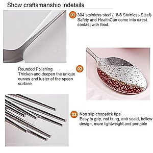 SENIDIKE Cute Silverware Set, Animal Series Ceramic Handle Dinnerware Set Flatware Kitchen Accessories Camping Travel Sets Fork Spoon Chopstick Portable Cutlery Sets with Case, Bear Rabbit Duck Cat (