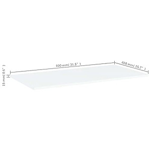 (Fast Delivery) Wall Mounted Floating Shelves, Display Ledge, Storage Rack for Room/ Kitchen /Office Bookshelf Boards 4 pcs White 31.5"x15.7"x0.6" Chipboard