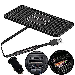 Wireless Charger,POLMXS Wireless car Charger Charging pad 10w Non Slip qi Charger pad Fast Wireless Phone Charger for car Cell phoneWireless Charging mat galaxy21/20 Note10 S9S10S8 (30cm Cable)(C2Y)