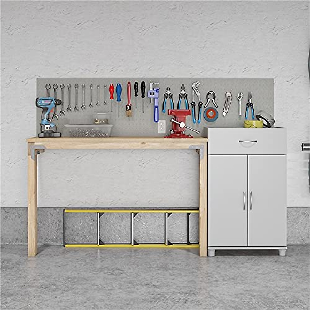 SystemBuild Lonn 24" 1 Drawer/2 Door Base Storage Cabinet in Dove Gray