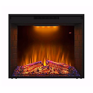 Valuxhome Electric Fireplace, 30 Inches Fireplace Insert for Existing Fireplace or TV Stand, 3 Color Top Light, 750/1500W, Black