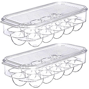 SANNO Vegetable Fruit Containers Fridge Food Storage Produce Saver Container Refrigerator Egg Holder Tray Stackable Covered Egg Tray Holder