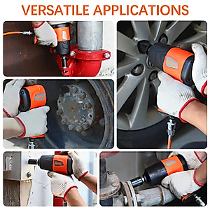 REFINE 1/2 Inch Air Impact Wrench, Air Impact Gun with Max Torque 663 ft-lbs,Reversible,Twin Hammer,Pneumatic Impact Gun for Automobile Industry,Changing Tires