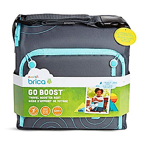 Munchkin® Brica® Go Boost™ Toddler Booster Seat for Dining Table, Great for Travel, Blue/Grey