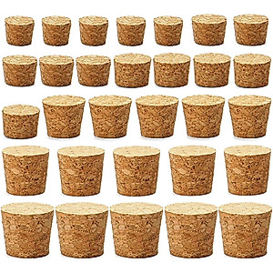 30Pcs Cork Stoppers, Wooden Tapered Cork Plugs, Wooden Tapered Wine Bottle Stoppers Replacement Corks for Wine Beer Bottle Crafts, 6 Sizes