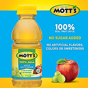 Mott's Apple White Grape 100% Juice, 8 Fluid Ounce Bottle, 6 Count