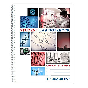 BookFactory Carbonless Student Lab Notebook - 50 Sets of Pages (8.5" X 11") (Duplicator) - Scientific Grid Pages, Durable Translucent Cover, Wire-O Binding (LAB-050-7GW-D (Student))
