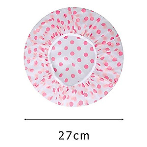 Shower Caps, 3 Pcs Waterproof Bath Caps Plastic Reusable Shower Caps Elastic Band Bath Hair Hat for Women Ladies Spa Salon