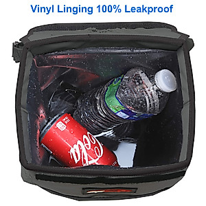 EPAuto Waterproof Car Trash Can with Lid and Storage Pockets, Dark Grey