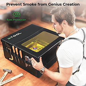 xTool Enclosure for Laser Engraver, Flame Retardant and Smoke-Proof for xTool D1/D1 Pro and Other Laser Cutter, Foldable Laser Engraving Machine Accessories, Effectively Isolating 99% of smog, Odor