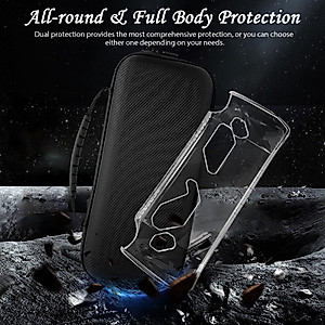 JDGPOKOO 6 in 1 Accessories Kit for Asus Rog Ally, Handheld Case with TPU Clear Protective Case Cover for Rog Ally, Carrying Bag with 2 Pcs Screen Protector for Rog Ally Accessories Bundle