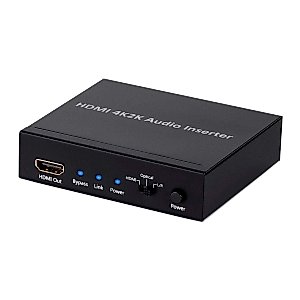 Monoprice 113347 BlackbirdTM 4K Series HDMI Audio Inserter, Black 2.3 x 7 x 9.5