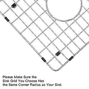 Zeesink Sink Protectors for Kitchen Sink,Sink Grid 14 15/16" X 13",Sink Bottom Grid,Stainless Steel Sink Protector,Sink Grate with Center Hole