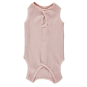 Lanyarco Pet Cat Recovery Suit Shirt Clothes 95% Cotton,Collar Alternative for Cats,Large Muted Pink