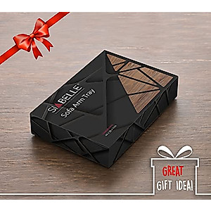 SIABELLE® Sofa Arm Tray, Flexible Couch Arm Tray Table, Foldable Cup Holder for Armrest, Portable Couch Tray for Drinks, Snacks, Phone, TV Remote - (17.4” x 12”)