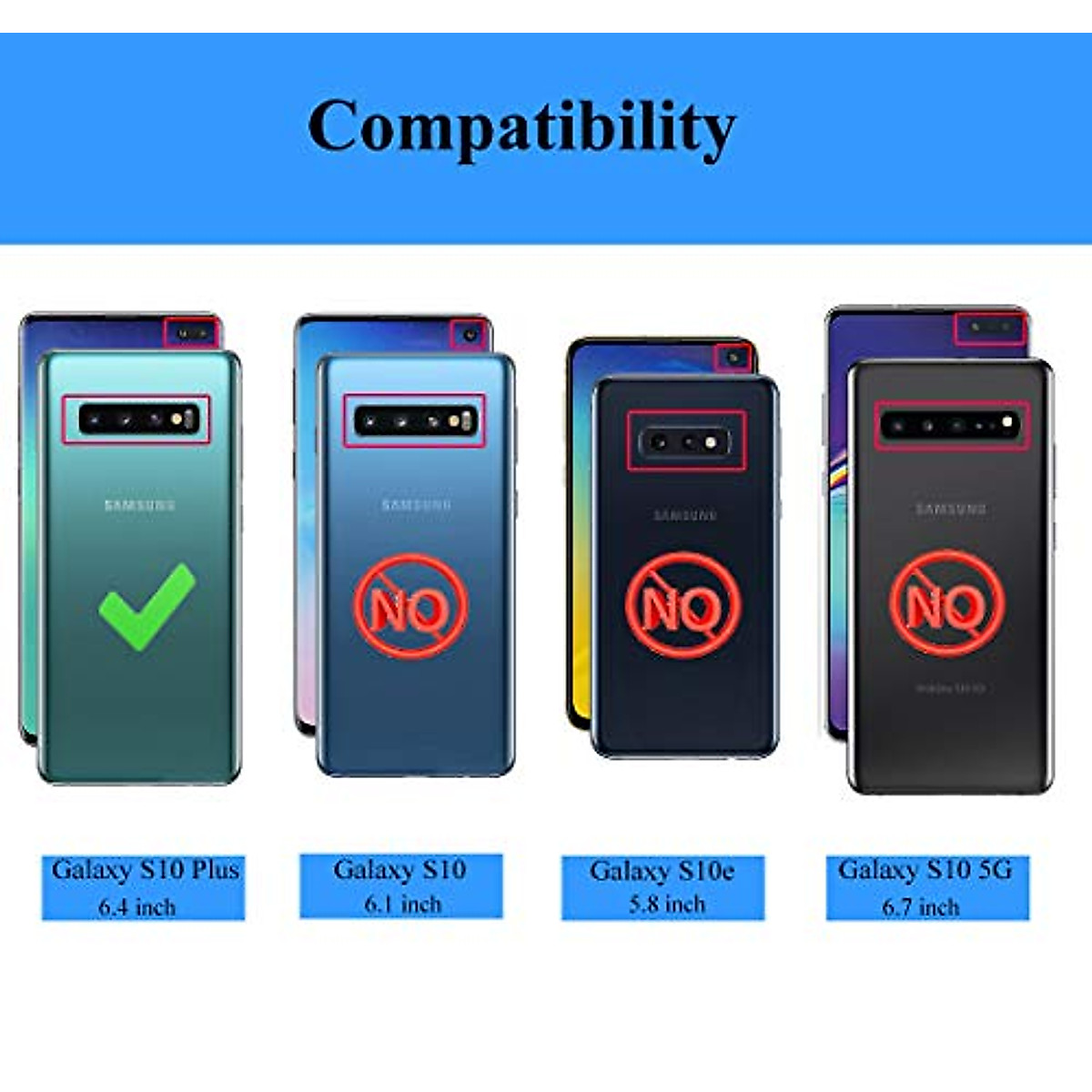 Samsung Galaxy S10 Plus Case with HD Screen Protectors, Androgate Military-Grade Metal Ring Holder Kickstand 15ft Drop Tested Shockproof Cover Case for Samsung Galaxy S10+ (2019) Red