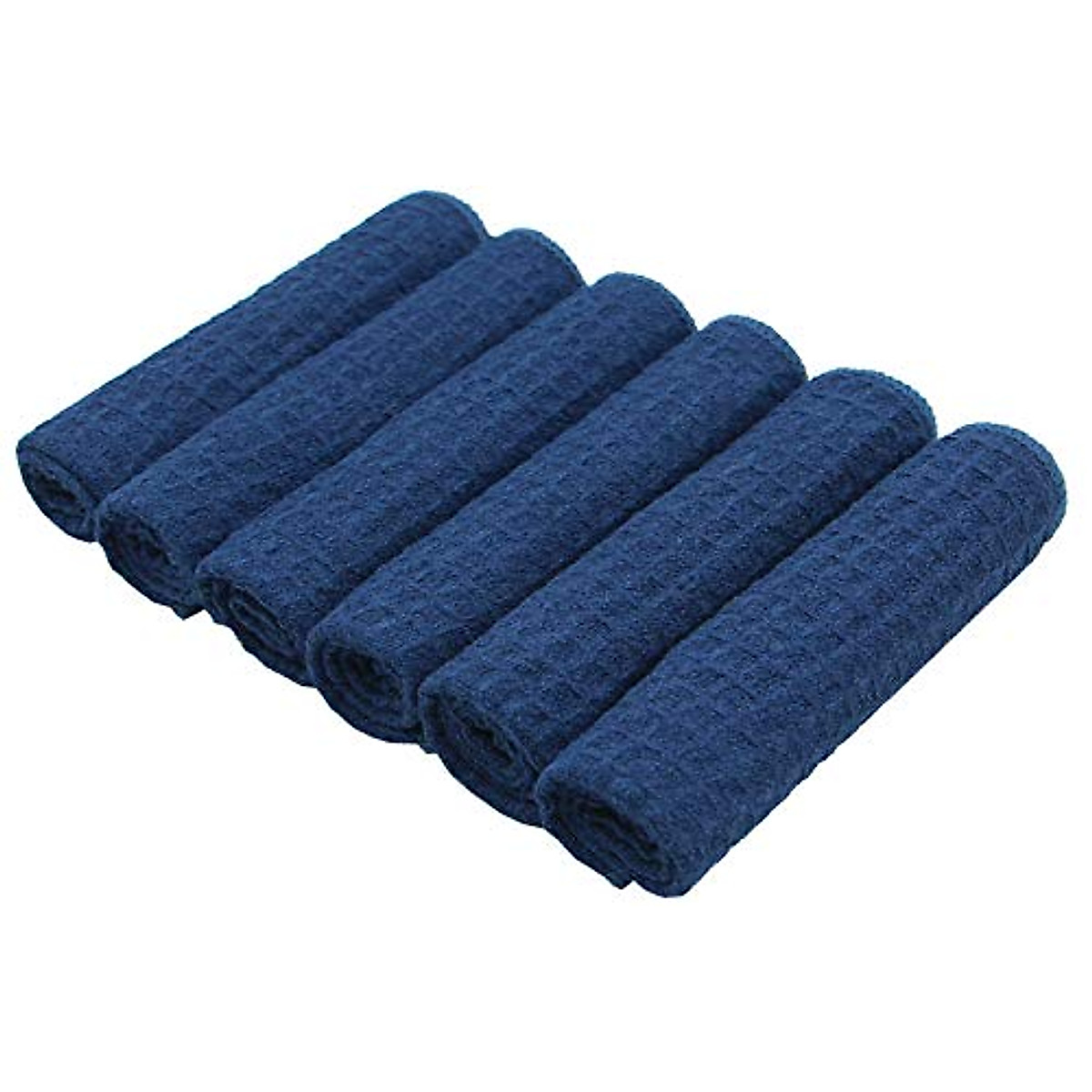 VeraSong Microfiber Kitchen Cleaning Cloth Thick Dish Rags Waffle Weave Washcloths Dish Cloths Ultra Absorbent Odor Free 12inch X 12inch 6 Pack Navy Blue