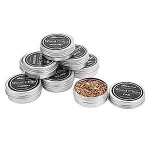 Natual Wood Chips for Smoker, 8 Pack Smoke Infuser Wood Chips, Smoking Wood Chips Cocktail Smoker, Special Flavor Food Cooking Smoking Pine Sawdust for Smoking Gun and BBQ, Charcoal briquettes hi