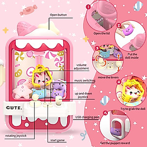 Skirfy Mini Claw Machines for Kids, Candy Dispenser Vending Machine Toys for Girls, Christmas Games Trendy Cool Stuff with Unicorns Toy, Arcade Games Machines Family Day Birthday Gifts for Kids