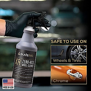 Suds Lab XA Zero-Acid Wheel Cleaner - Cleans Brake Dust and Grime for Car Rims and Tires - Safe on Chrome, Alloy and Aluminum Rims - 64 oz