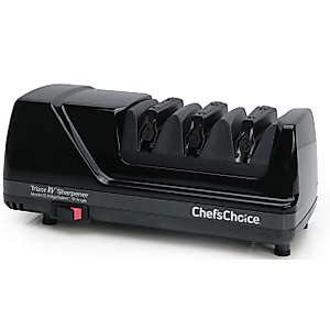Chef'sChoice 15XV EdgeSelect Professional Electric Knife Straight and Serrated Knives Diamond Abrasives Patented Sharpening System, 3-Stage, Black