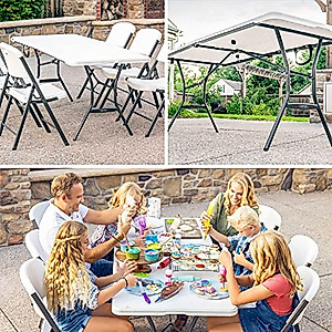 Lifetime 6-Foot Fold in Half Table, White Granite