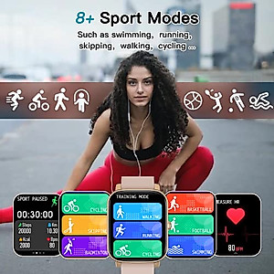 Wwzzey Smart Watch for Women Answer/Make Calls, 1.7" Waterproof Fitness Watch with Heart Rate/Blood Oxygen/Sleep Monitor, Ai Voice, Women Watches for Android/iPhone.