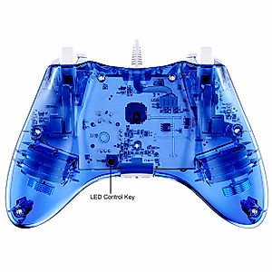 Wired 360 Controller Dual Vibrator Wired Gamepad Gaming Joypad, Blue - PAWHITS