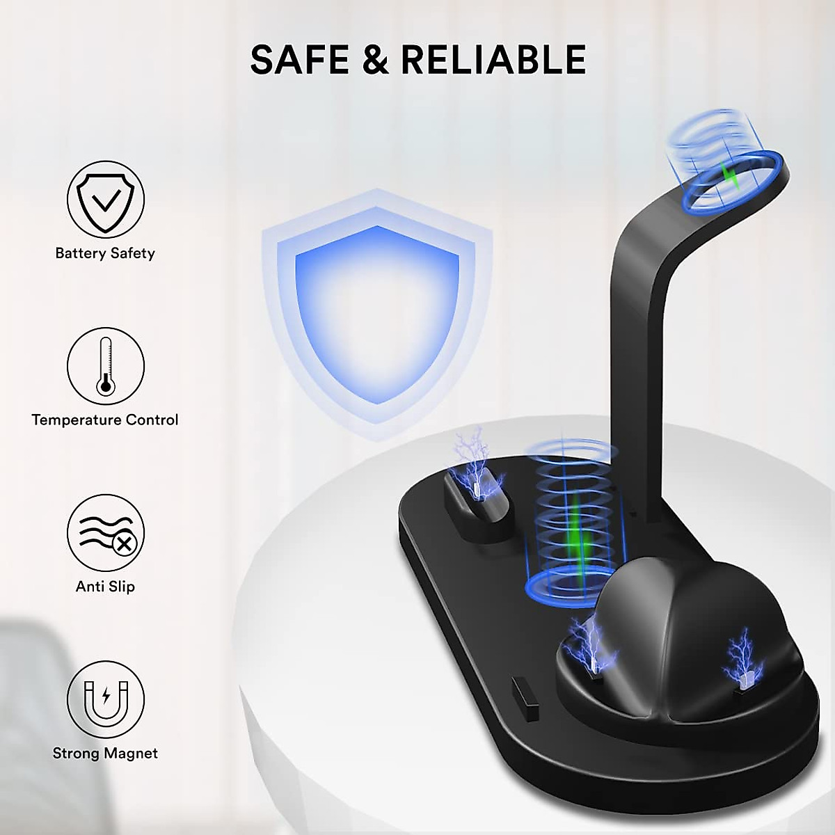 Apple 4 in 1 Wireless Charging Station for iPhone 15/15 Pro Max/15 Plus iPhone 14/13/12/11 Series, Air Pods Pro, Watch Charging for iWatch Series 9/8/7/6/SE, with Adapter & iWatch Charging Cable