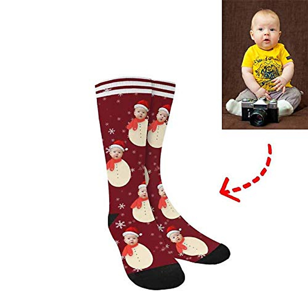 Custom Face on Socks Turn Your Photo Into I Love You More The End I Win Personalized Socks Unisex for Unique Gift