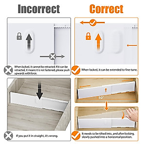 RoomHacks 5 Pack Drawer Dividers for Clothes, 11-19" Expandable Dresser Organizers for Bedroom & Office, Plastic Adjustable Drawer Dividers Organization for Kitchen & Bathroom Storage