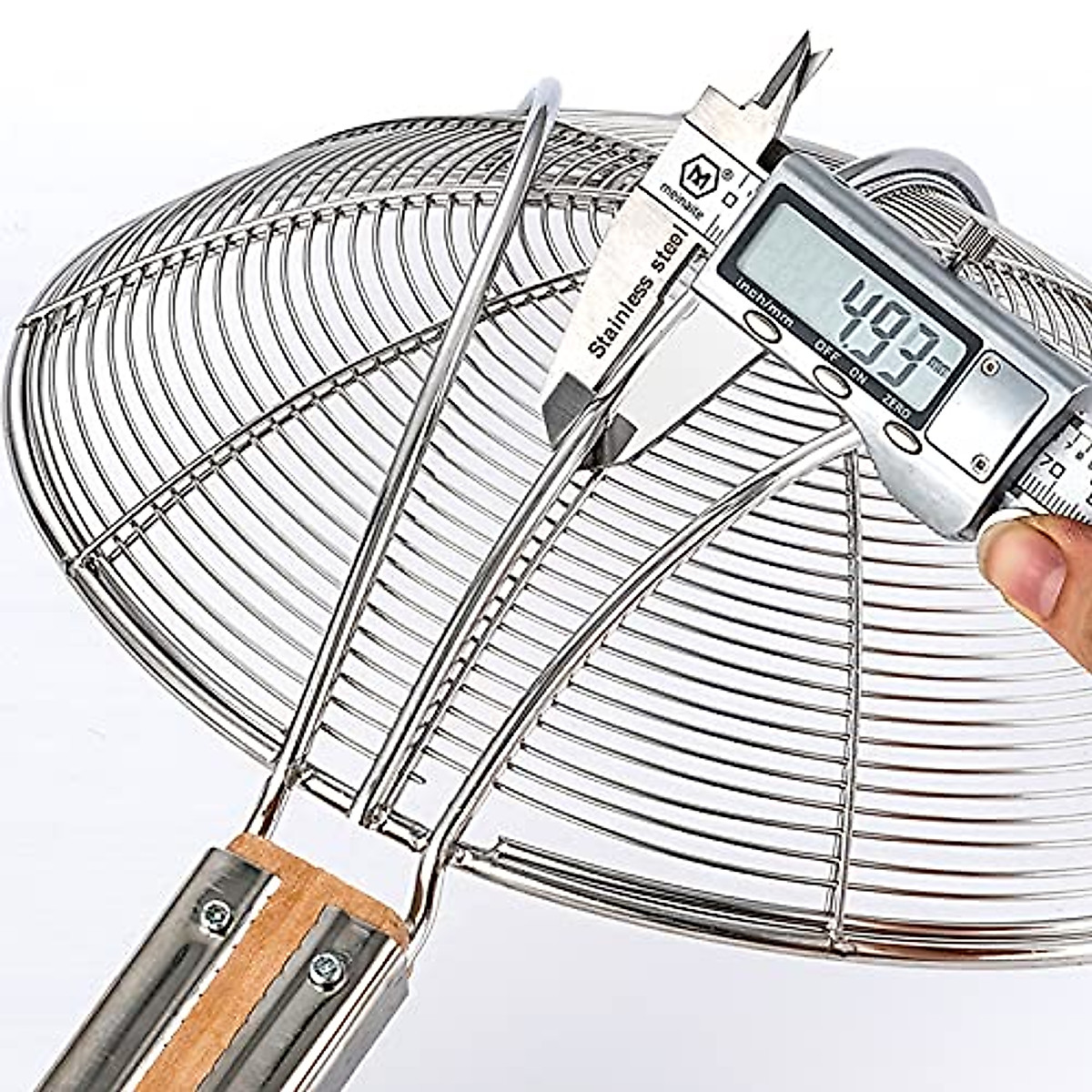 TEMKIN Chip Basket Large Stainless Steel Frying Basket with Long Handle and Bold Commercial French Fries Basket Household Fried Food Filter Kitchen Cooking Tools Basket