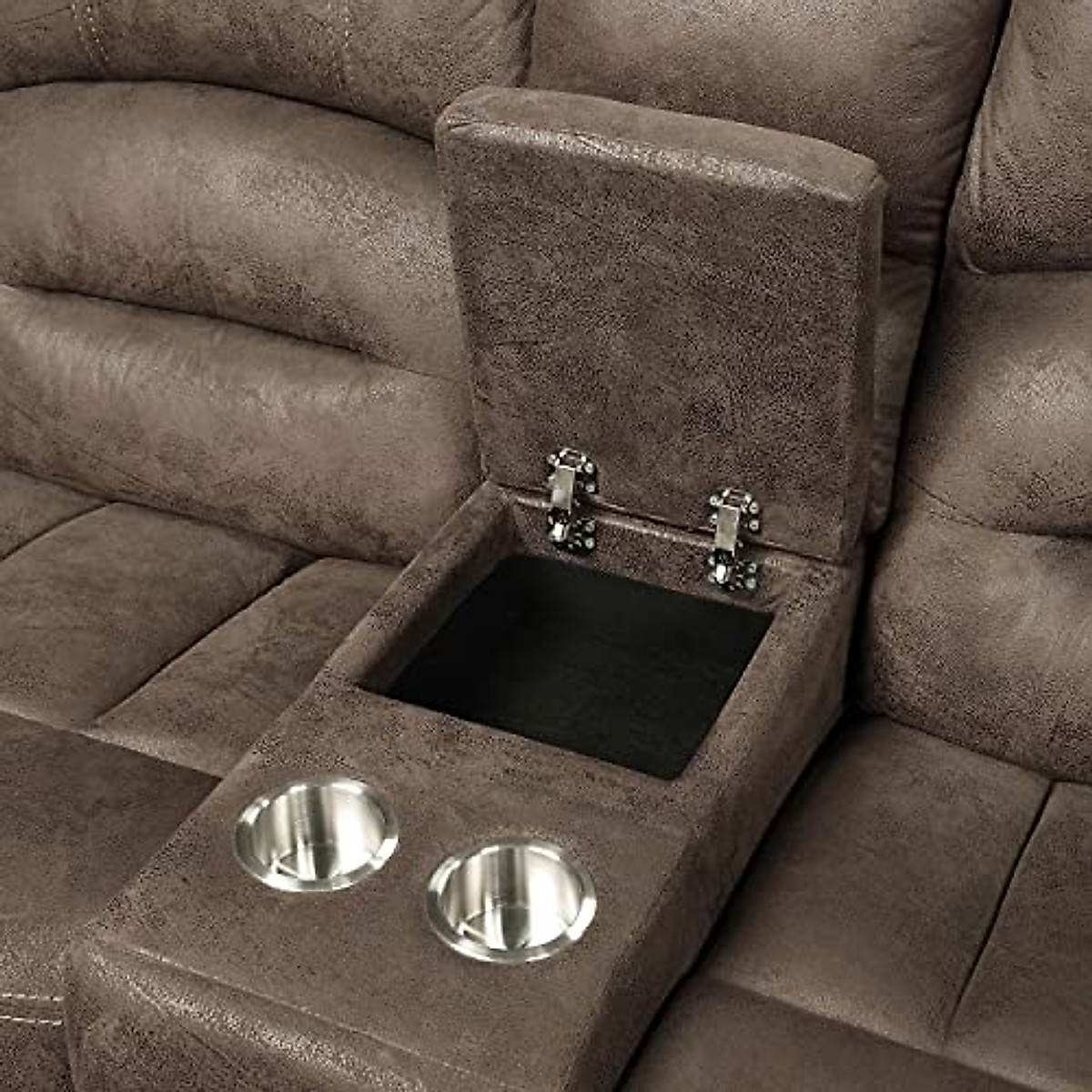 Lexicon Shay Double Glider Manual Reclining Loveseat, Brown