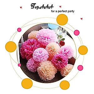 TopAAA 12pcs Tissue Paper Flower Poms Wedding Birthday Party Room Decoration of 10 inches (Royal Blue)