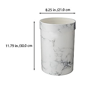 Cabilock Marble Trash Can Round Small Wastebasket Garbage Container Bin for Bathrooms Kitchens Home Offices