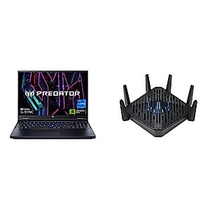 Acer Predator Helios 16 Laptop | Core i7-13700HX | RTX 4060 | 16" G-SYNC Display | 16GB DDR5 | 1TB Gen 4 SSD | Killer Wi-Fi 6E | PH16-71-74UU with Predator Connect W6 Wi-Fi 6E Gaming Router