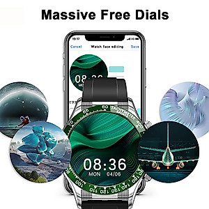 Smart Watch for Men Full Touchscreen Make/Answer Calls Step Counter Fitness Watches Activity Tracker Calories Compatible with Android iOS Phones