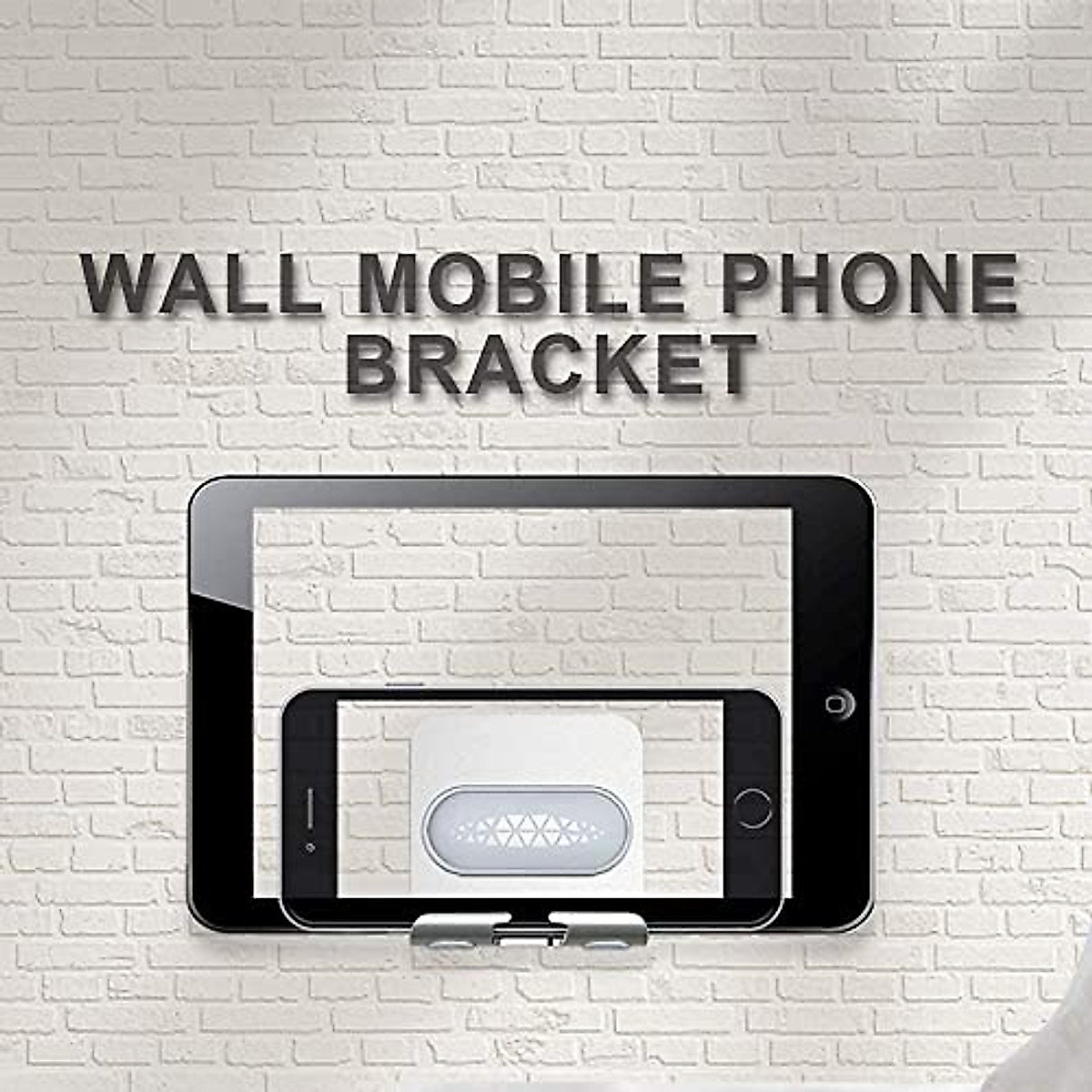 BICEUKI Shower Phone Holder， Version Wall Mount Phone Stand,with Charging Port ，for The Bathroom,Kitchen,Office and More,Compatible with Smartphone. (Silver－Gray)